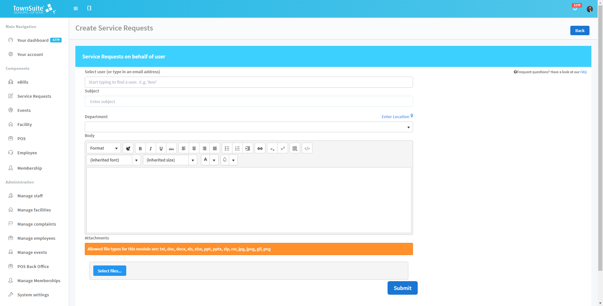 Service Request for Someone Else